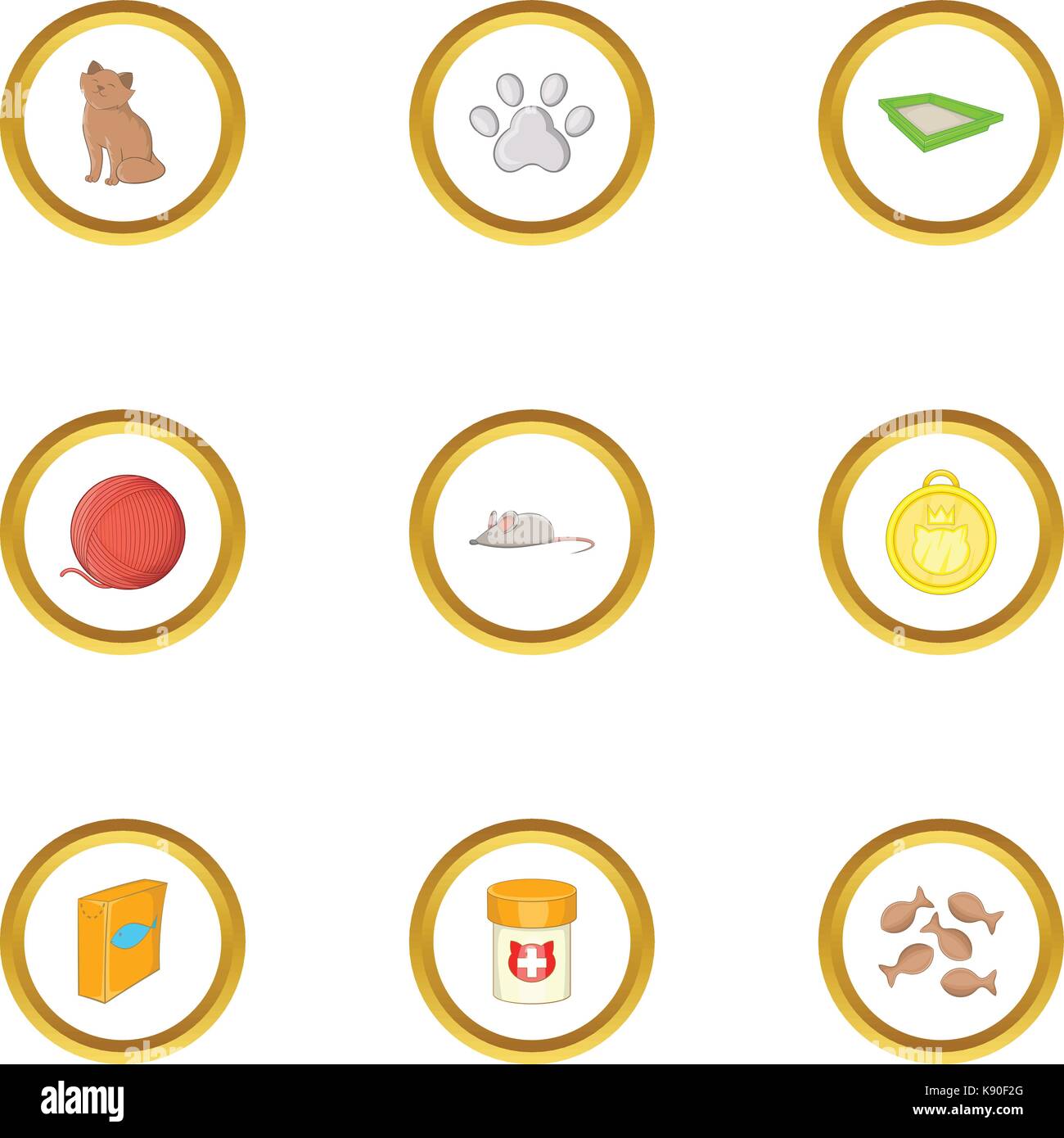 Cat things icons set, cartoon style Stock Vector Image & Art - Alamy