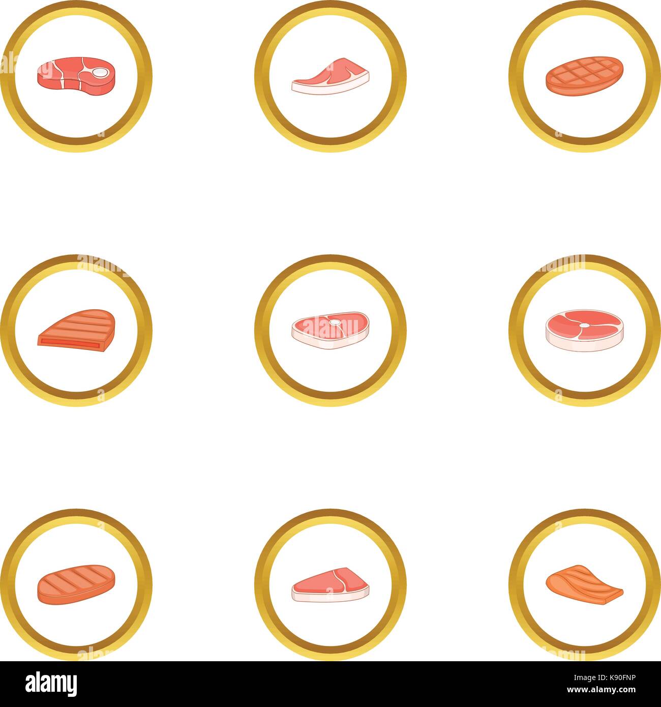 Meat steak icons set, cartoon style Stock Vector Image & Art - Alamy Meat steak icons set, cartoon style Stock Vector Image & Art - Alamy