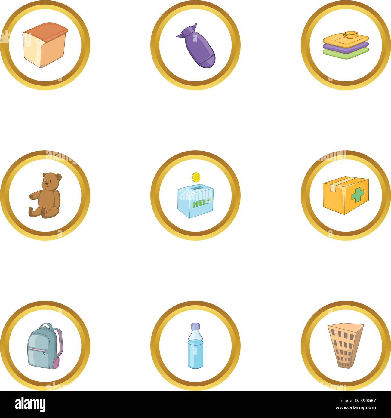 Refugees icons set, cartoon style Stock Vector Image & Art - Alamy