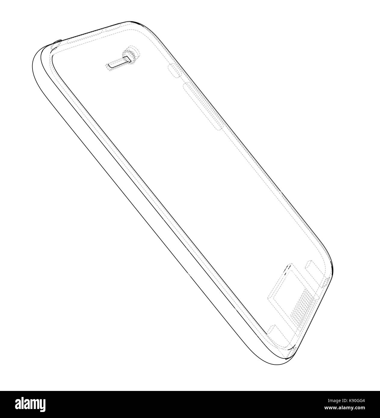 Sketch of mobile phone. Vector Stock Vector Image & Art - Alamy