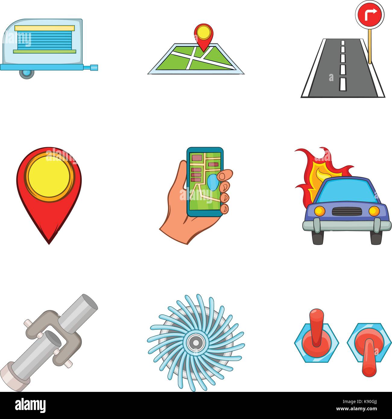 Navigator icons set, cartoon style Stock Vector Image & Art - Alamy