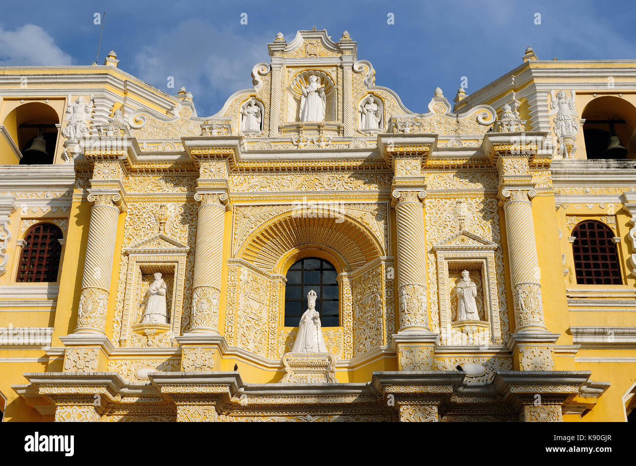 La Merced church in the Antigua town in Guatemala, Central America ...