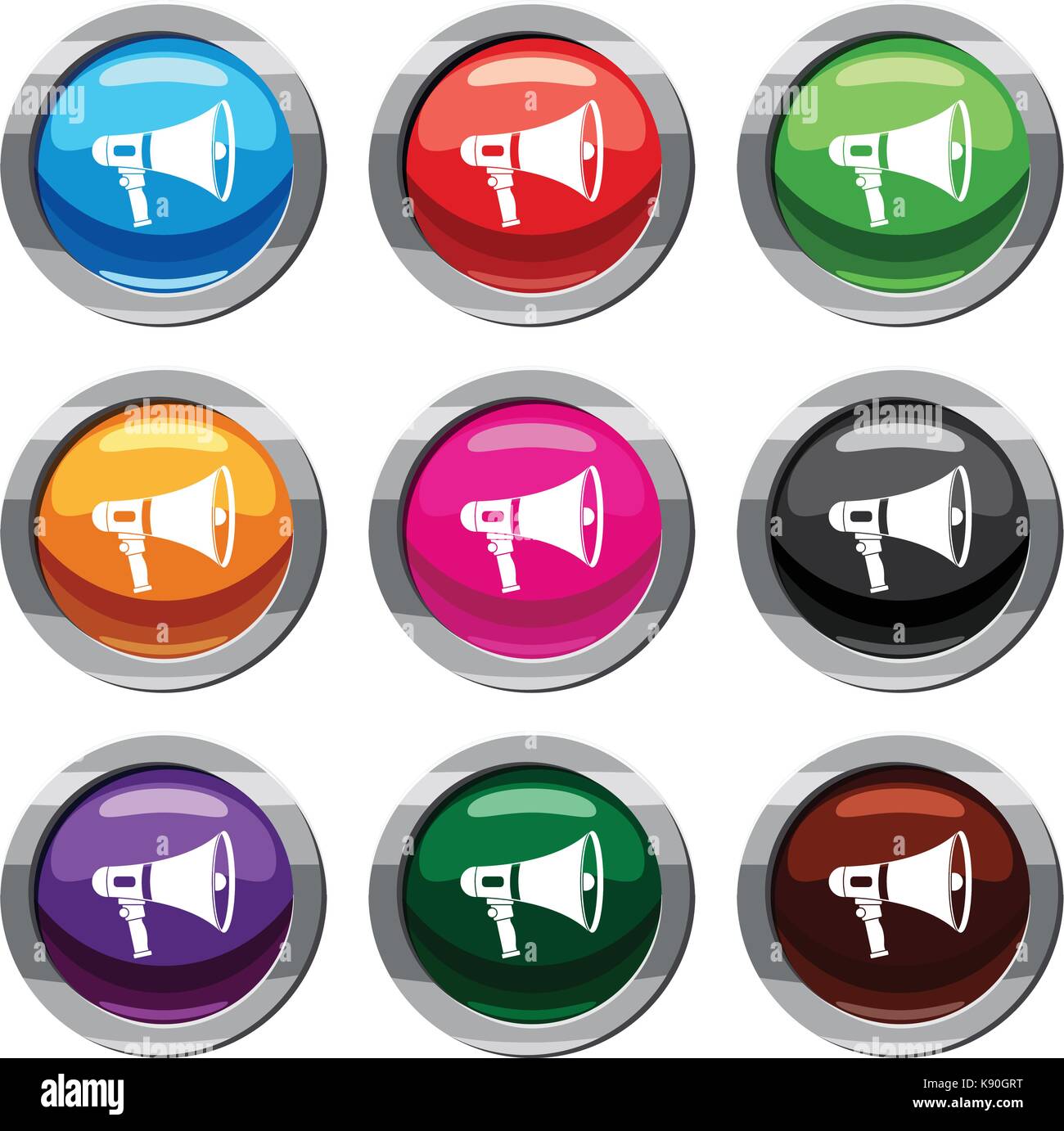 Megaphone set 9 collection Stock Vector Image & Art - Alamy