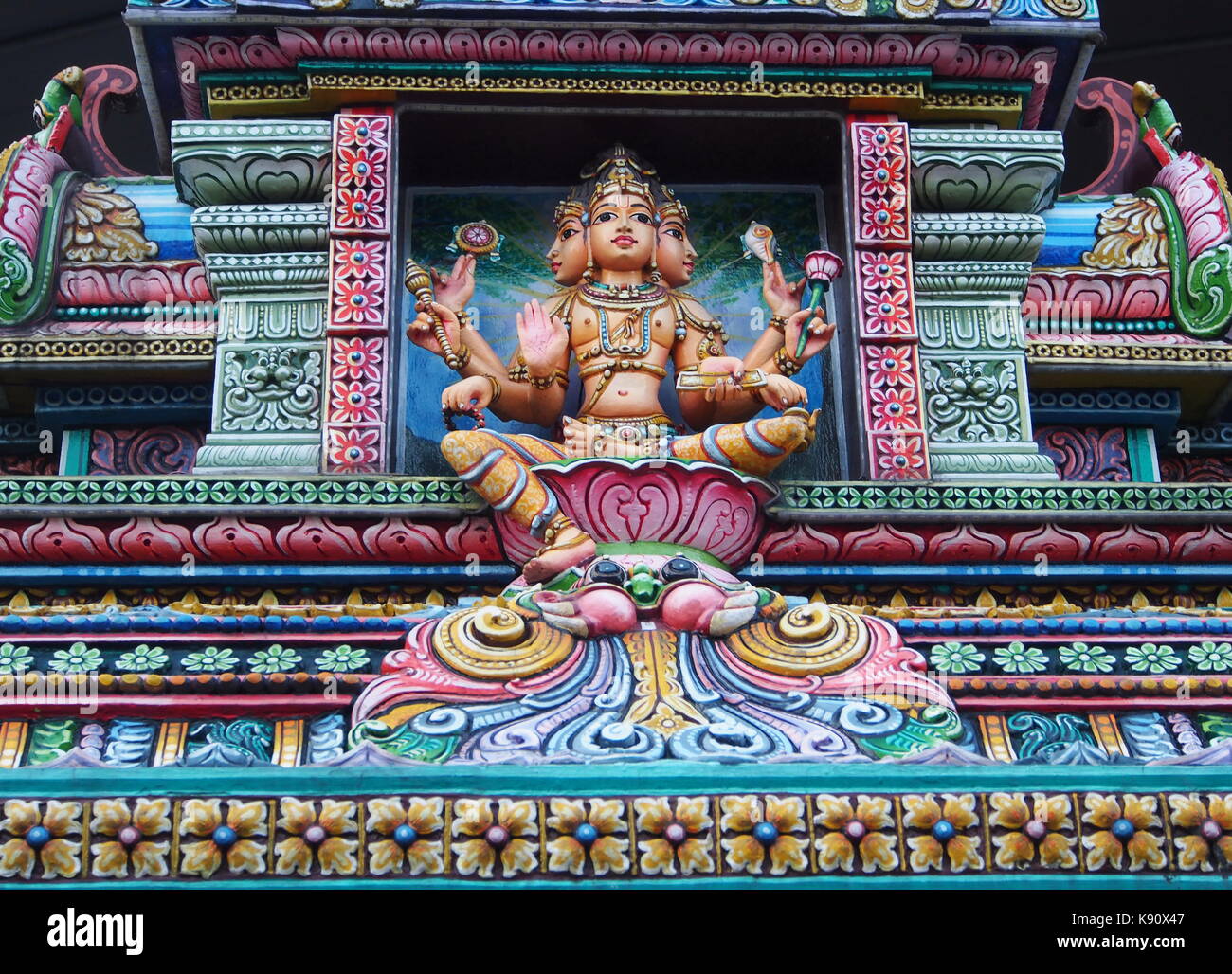 The Colorful Hindu Temple in Bangkok , Thailand, Hindu Art Stock Photo ...