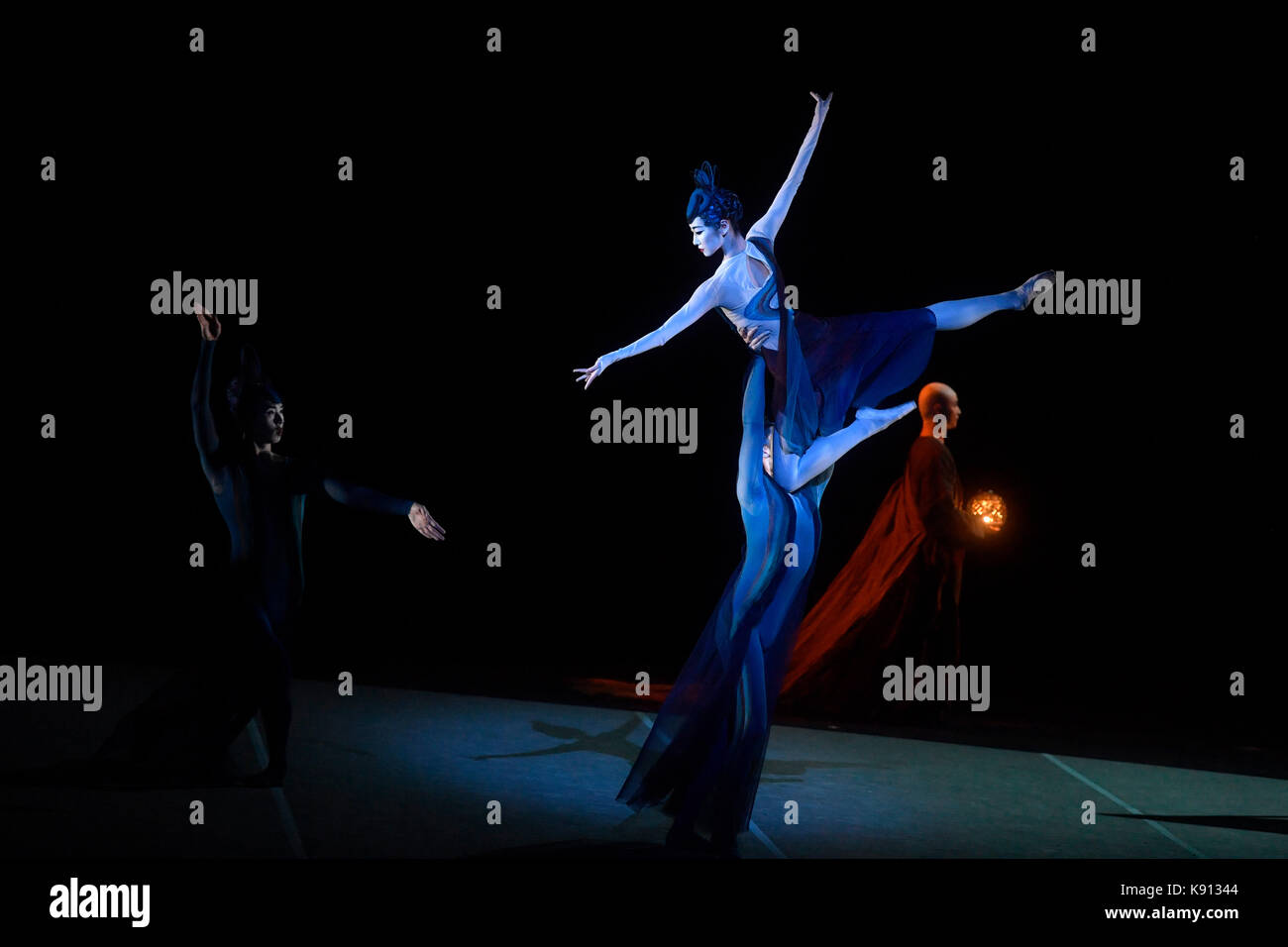 Beijing, China. 20th Sep, 2017. Dancers of the National Ballet of China ...