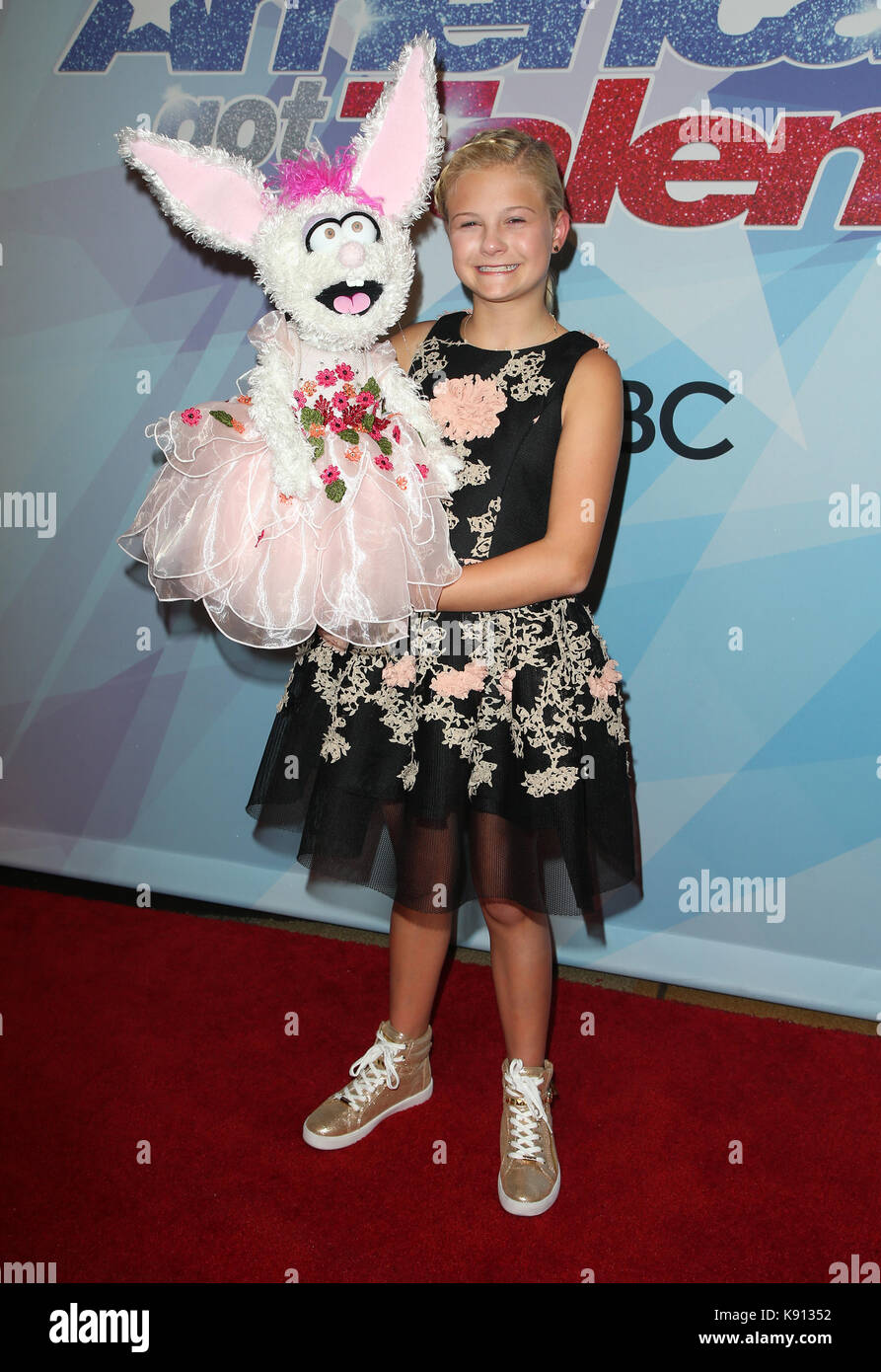 Hollywood, USA. 20th Sep, 2017. Darci Lynne, at AMERICA'S GOT TALENT ...