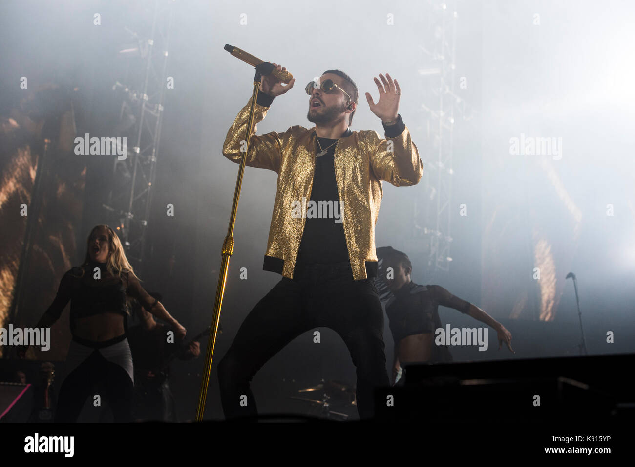 Singer Maluma during a concert in the Wizink Center of Madrid. Madrid ...