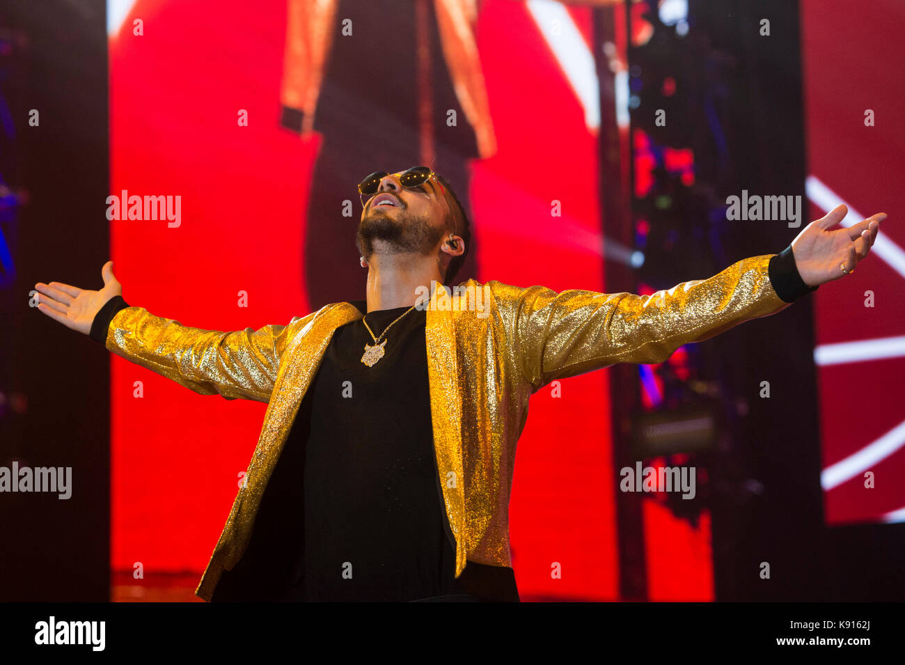 Singer Maluma during a concert in the Wizink Center of Madrid. Madrid ...