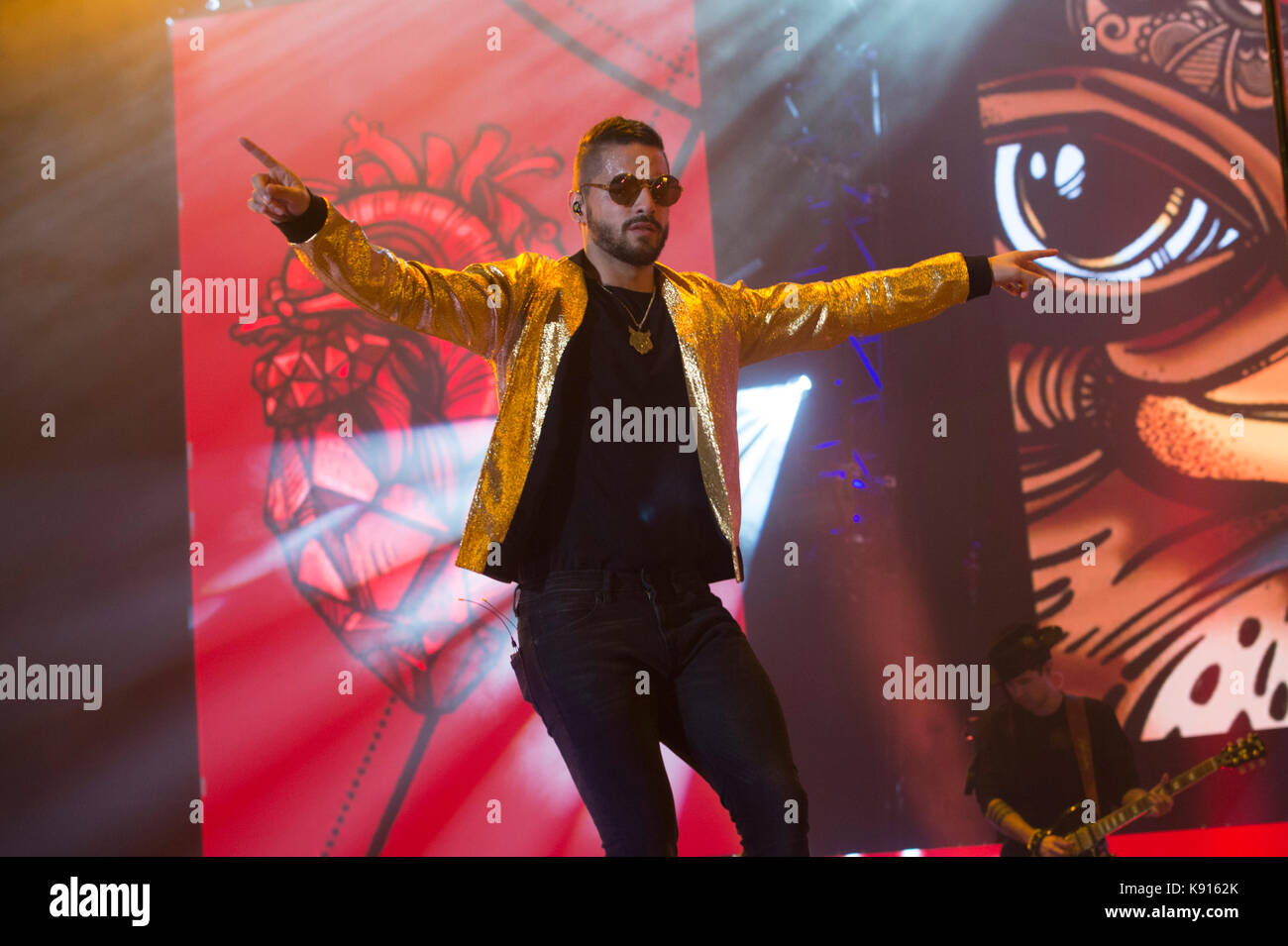 Singer Maluma during a concert in the Wizink Center of Madrid. Madrid ...