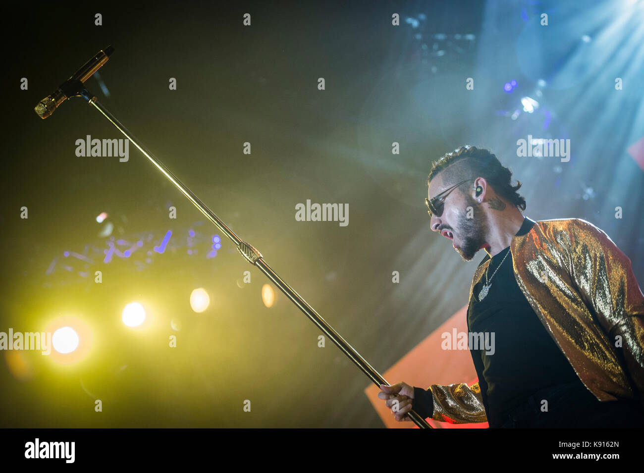 Singer Maluma during a concert in the Wizink Center of Madrid. Madrid ...