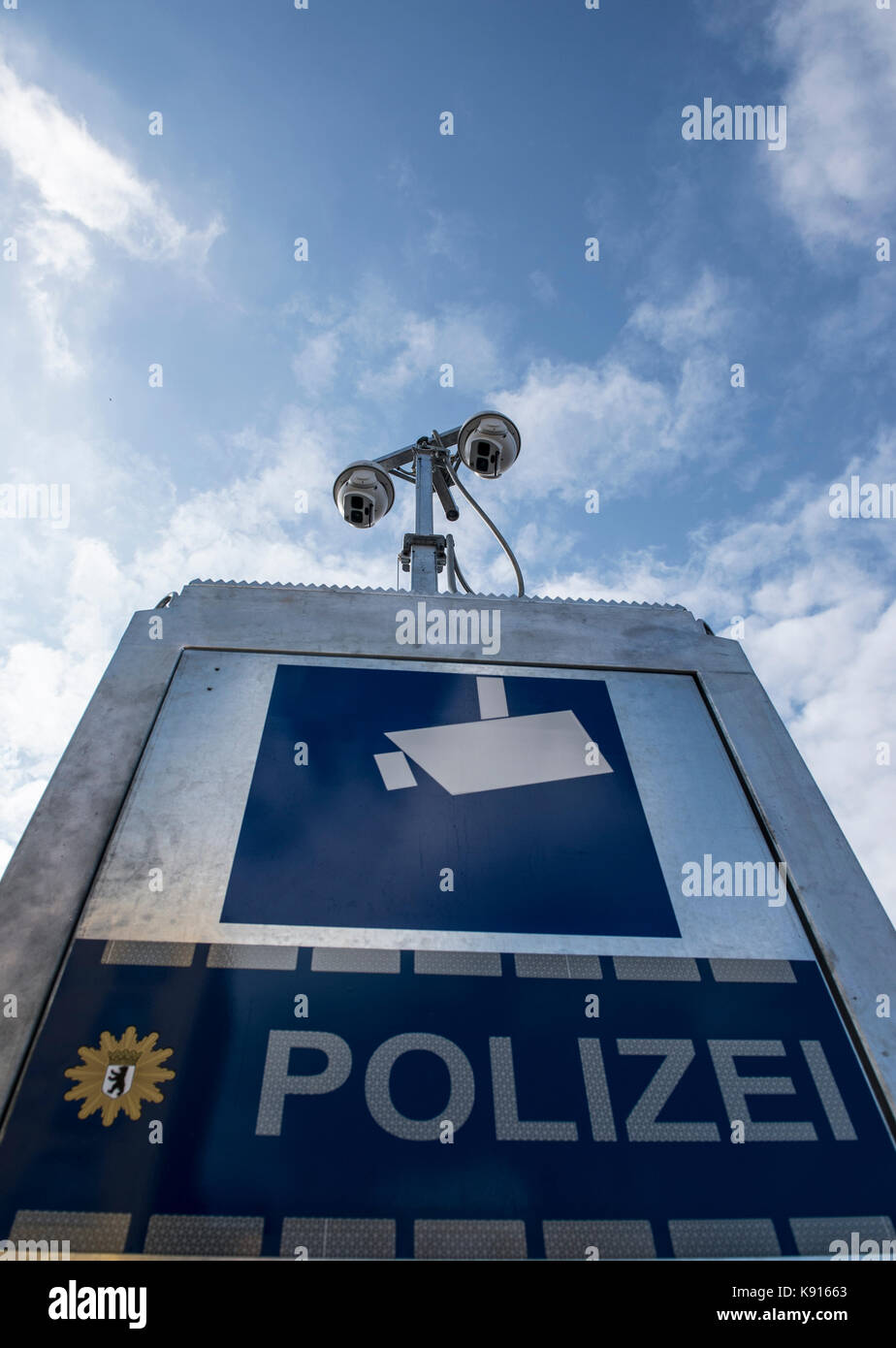New mobile police CCTV cameras in the RAW centre in Berlin, Germany, 21 ...