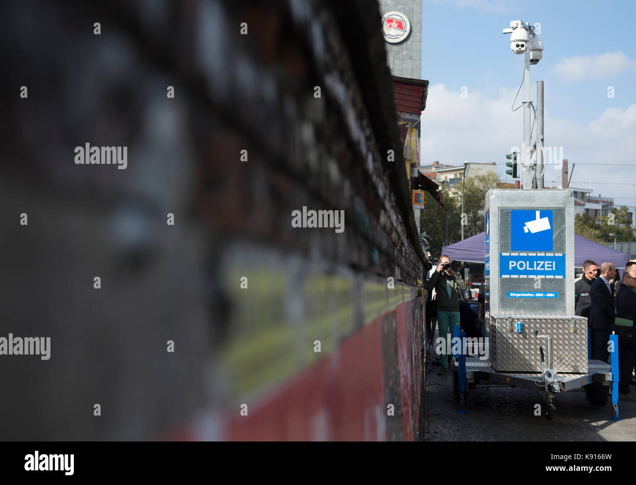 New mobile police CCTV cameras in the RAW centre in Berlin, Germany, 21 ...