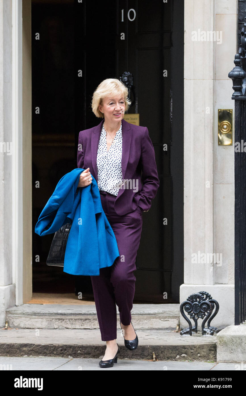 Leader of the house of commons leadsom leaves downing street hi-res ...