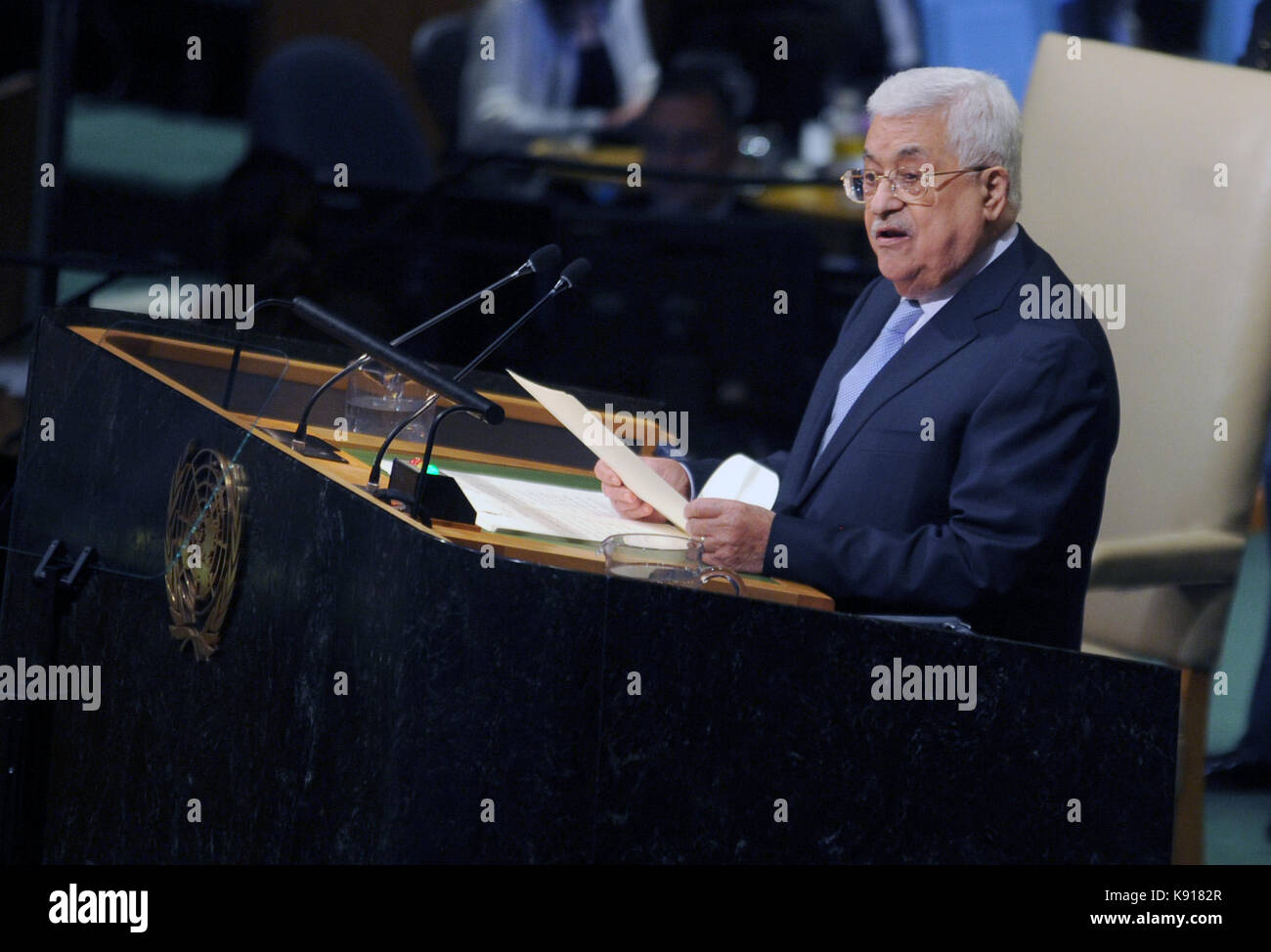 NEW YORK, NY - SEPTEMBER 20: The State of Palestine's President Mahmoud ...