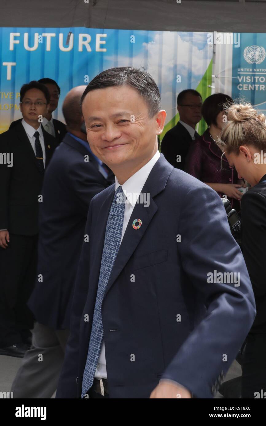 United Nations, New York, USA, September 19 2017 - Alibaba founder and ...