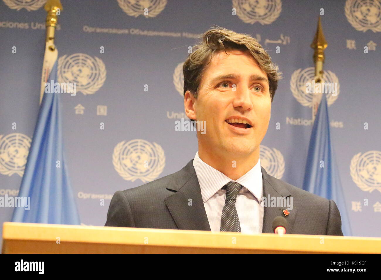 UN, New York, USA. 21st Sept, 2017. Justin Trudeau of Canada took pre ...