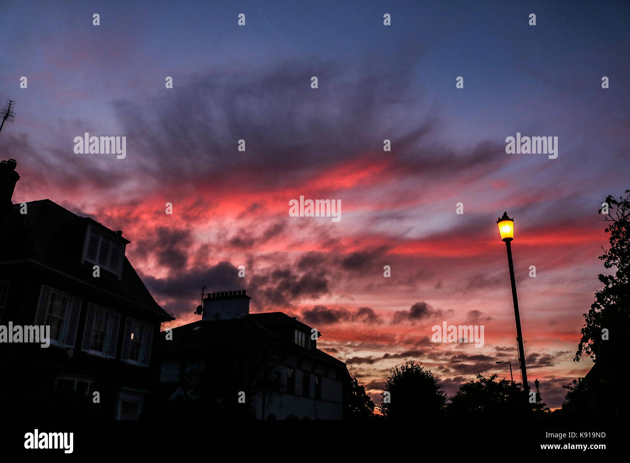 London, UK. 21st Sep, 2017. A Lovely sunset on the last official day of ...