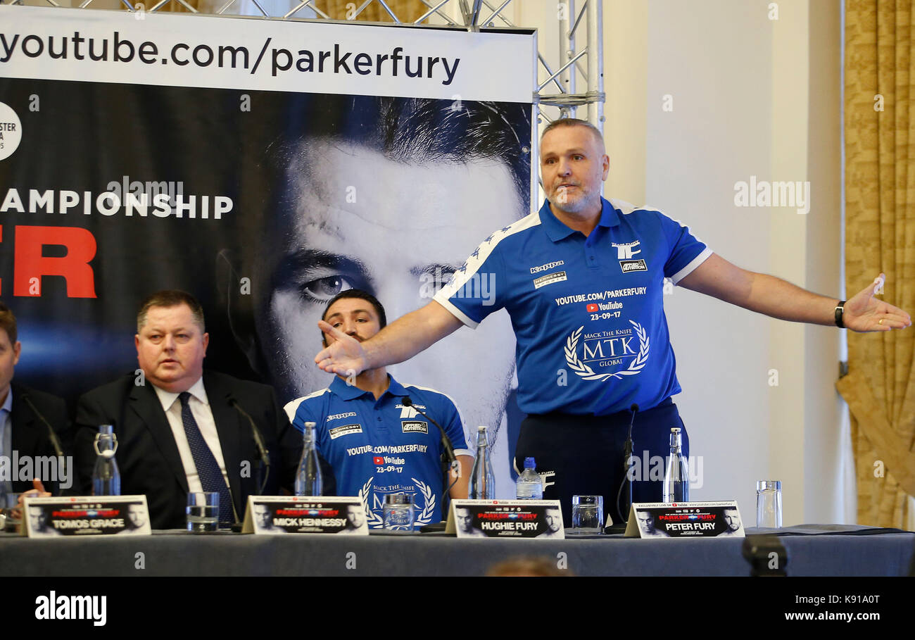 London UK. 18th Sep, 2017. Peter Fury. Joseph Parker and Hughie Fury ...