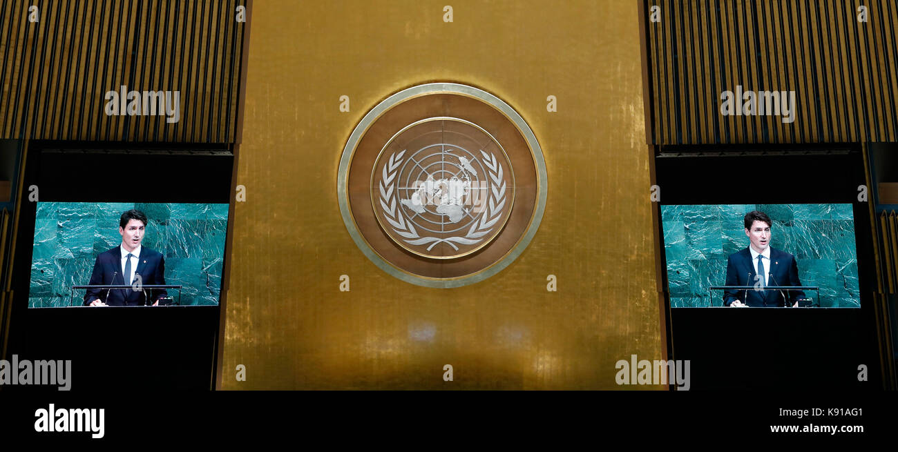 United Nations, UN headquarters in New York. 21st Sep, 2017. Canadian ...