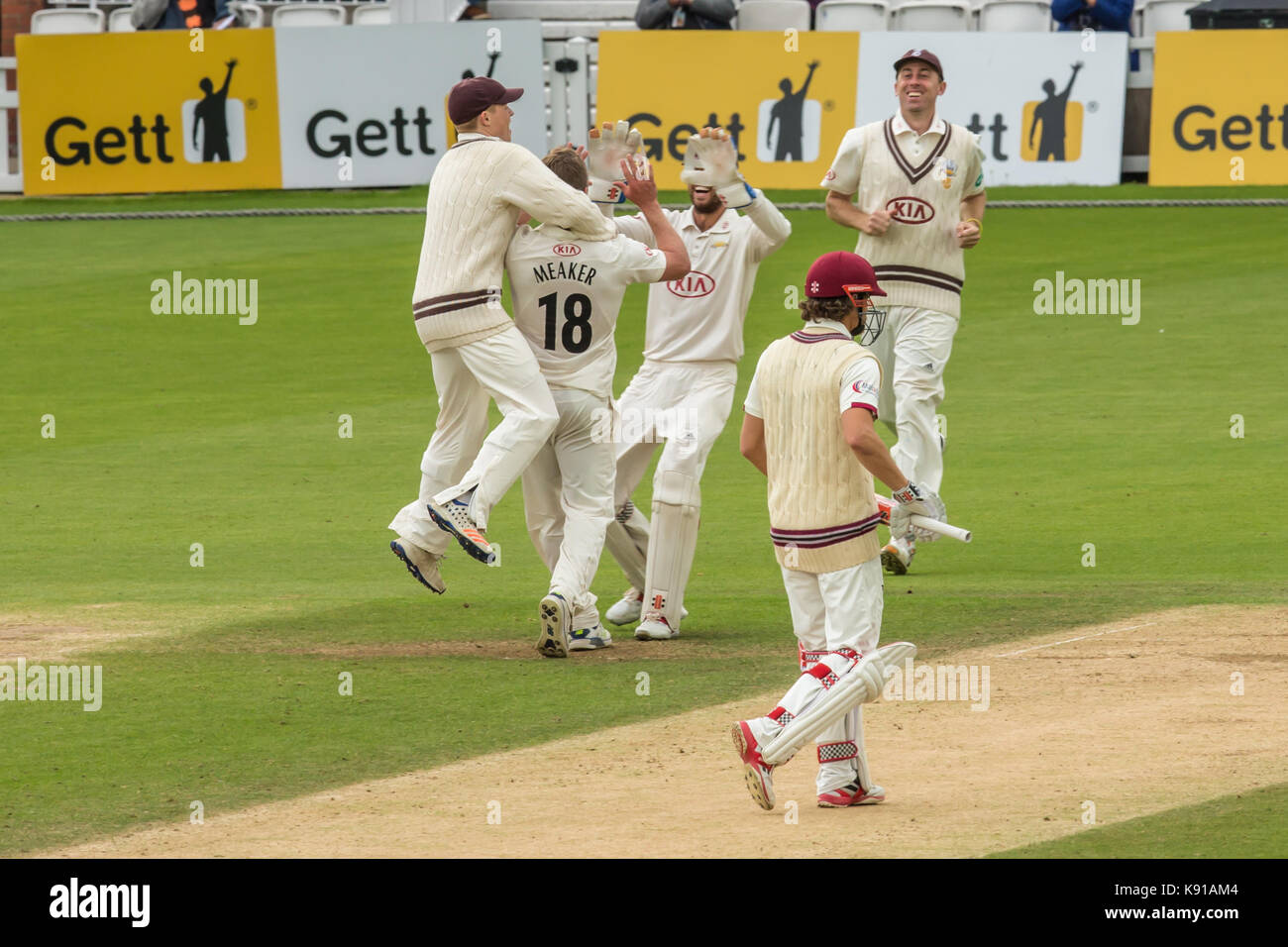 London, UK. 21st Sep, 2017. Jade Dernbach and the rest of the Surrey ...