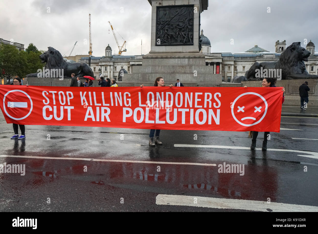London, England, UK. 21st Sep, 2017. Protesters blockade the roundabout ...