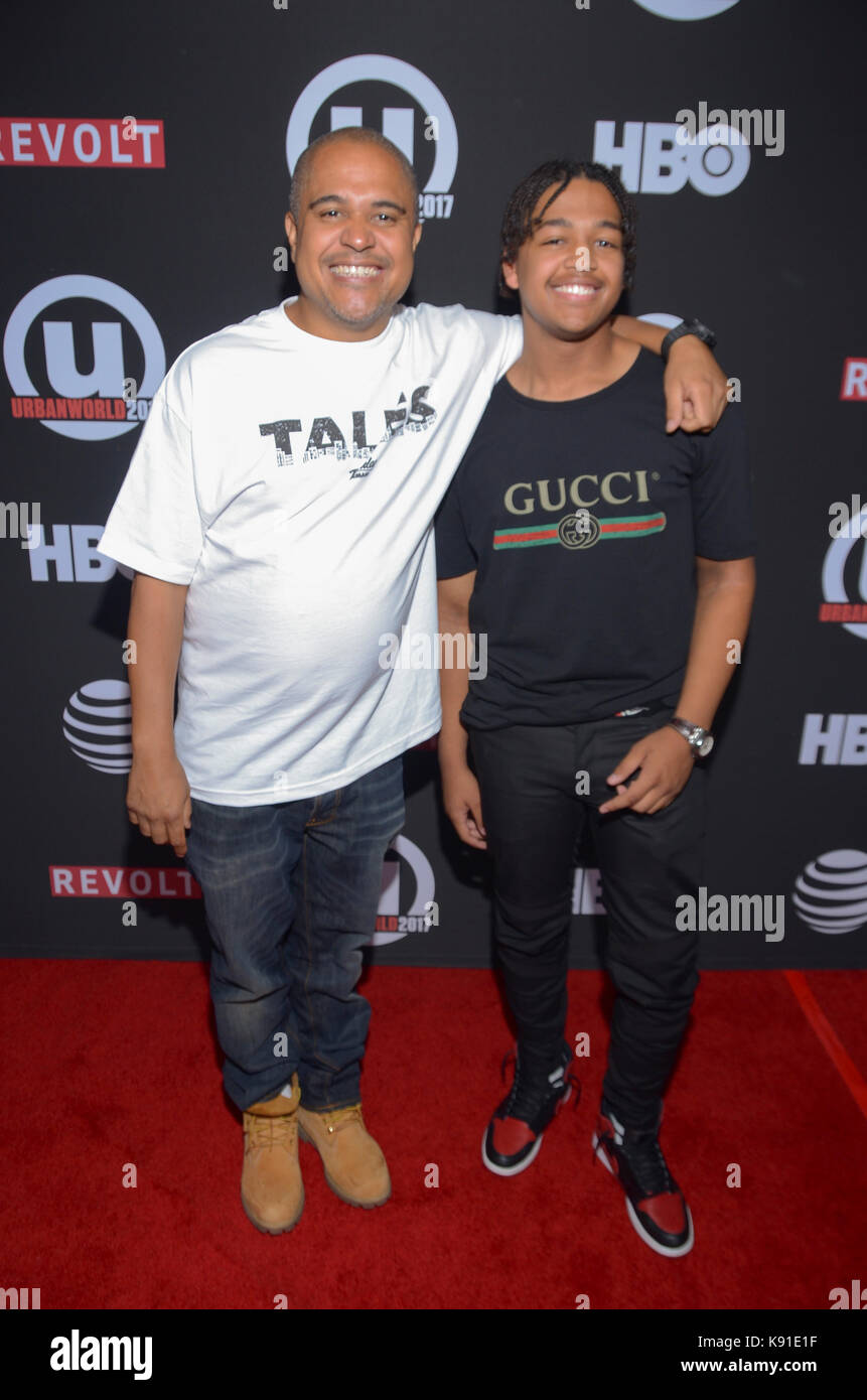 New York, NY, USA. 21st Sep, 2017. Irv Gotti and son attend the Urban ...