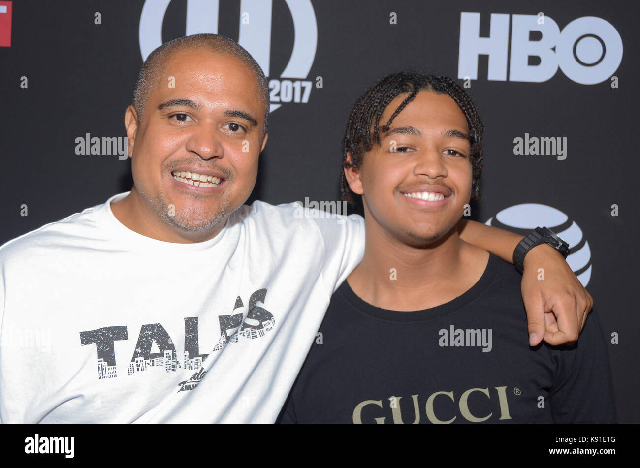 New York, NY, USA. 21st Sep, 2017. Irv Gotti and son attend the Urban ...