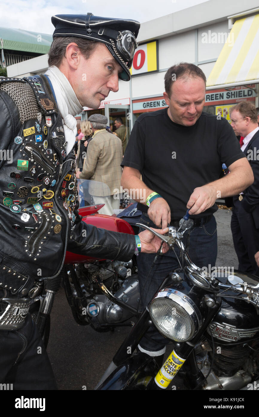 Biker with motorcycle Stock Photo - Alamy