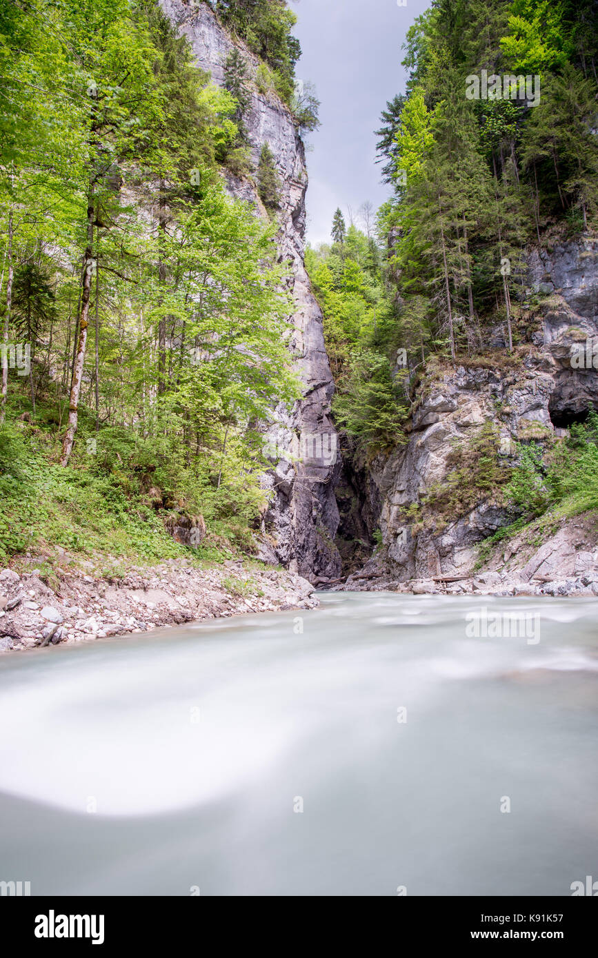 River Partnach in the Partnachklamm near Garmisch Partenkirchen Germany ...