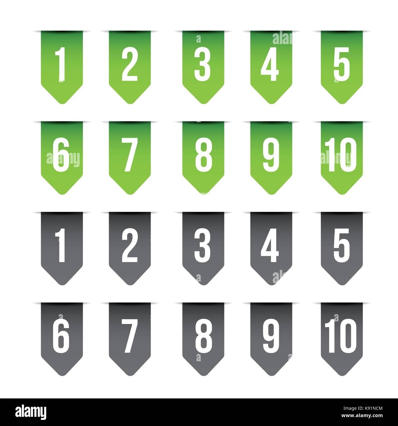 Number set ribbon green and grey Stock Vector Image & Art - Alamy