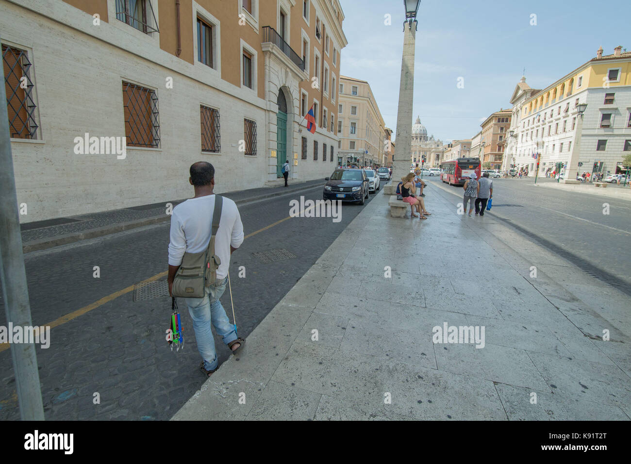 Increased security checks around St. Peter's Basilica in Rome, Italy ...