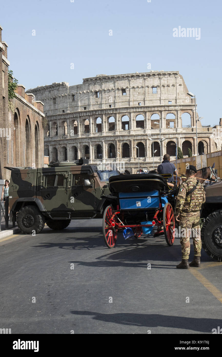 Increased security on the streets of Rome, Italy, following the terror ...