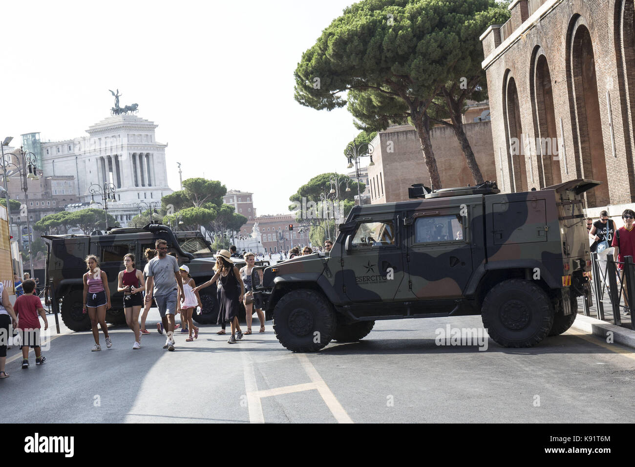 Increased security on the streets of Rome, Italy, following the terror ...
