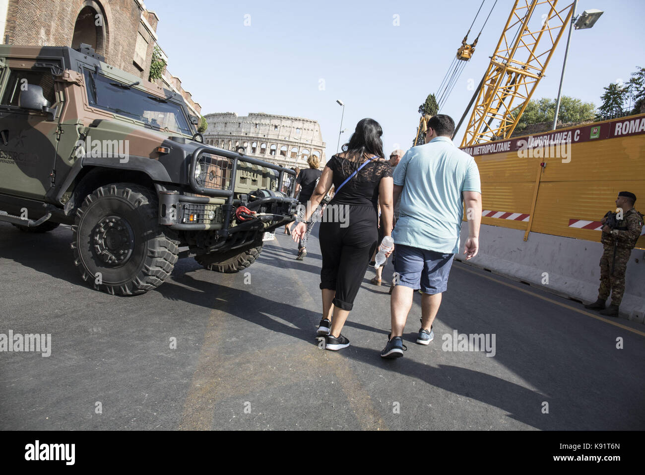 Increased security on the streets of Rome, Italy, following the terror ...