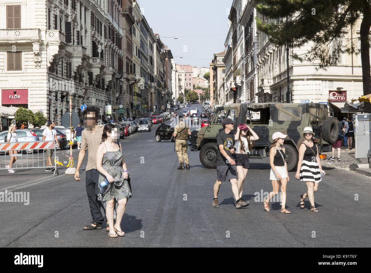Increased security on the streets of Rome, Italy, following the terror ...