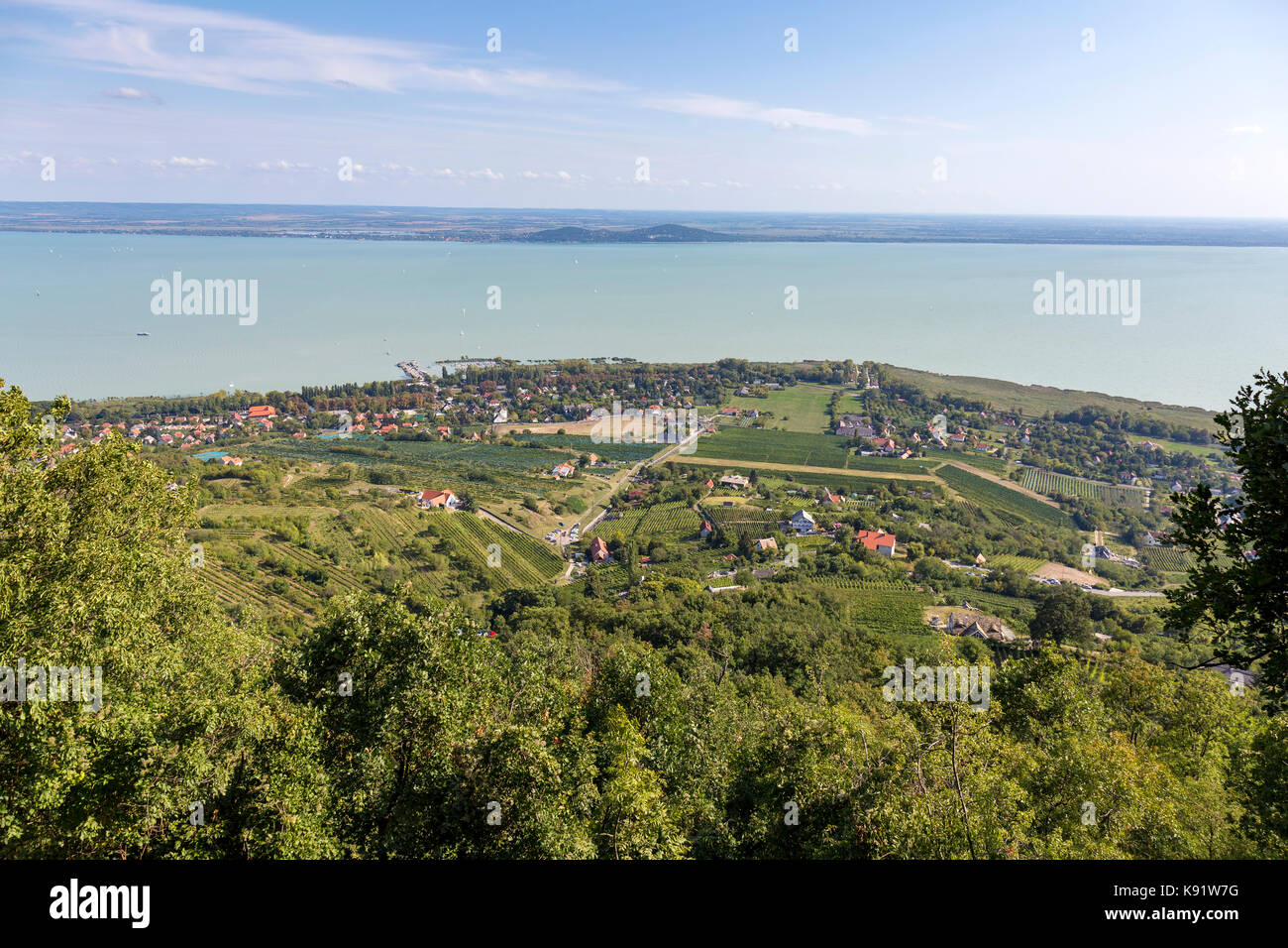 Landscape from a lake Balaton in Hungary take the picture from a ...