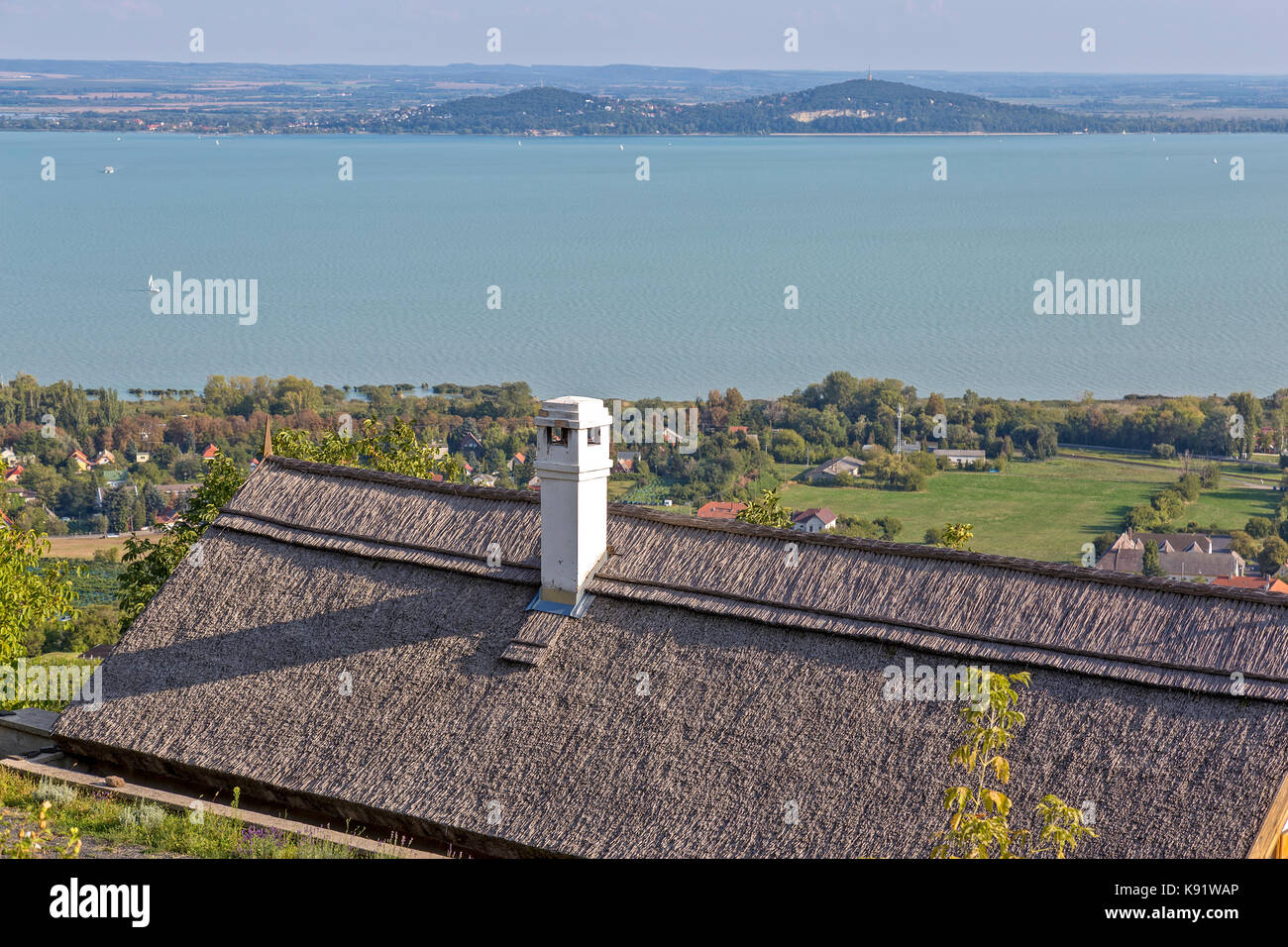Landscape from lake Balaton in Hungary with typical house Stock Photo ...