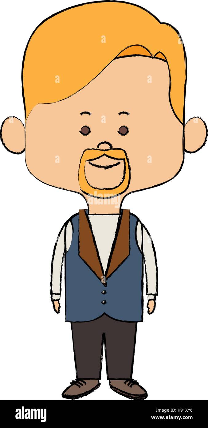 cute man cartoon standing formal clothes character Stock Vector Image ...