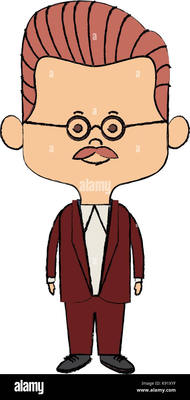 cute man cartoon standing formal clothes character Stock Vector Image ...
