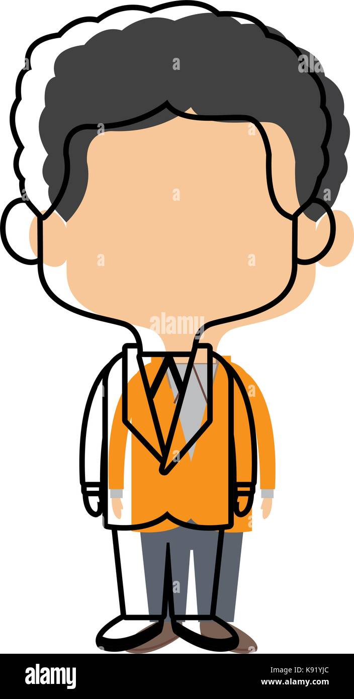 cute man cartoon standing formal clothes character Stock Vector Image ...
