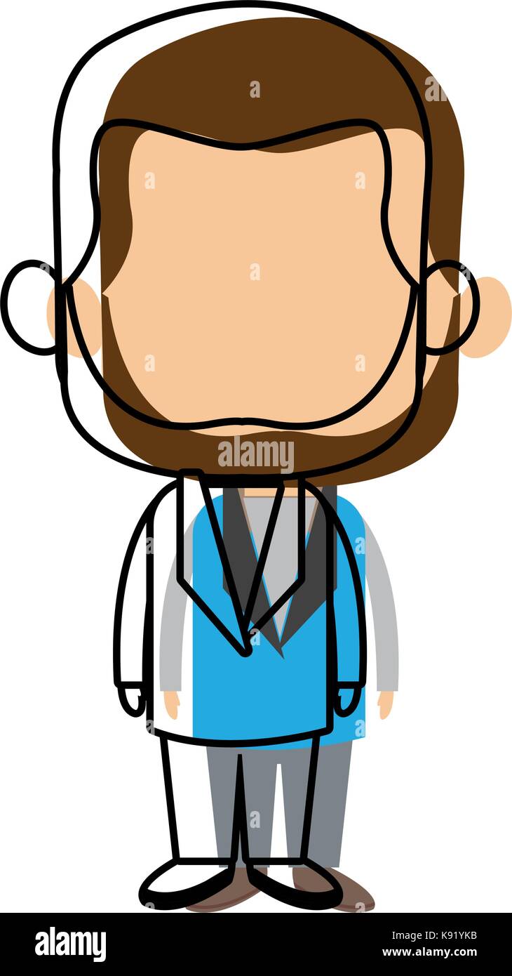cute man cartoon standing formal clothes character Stock Vector Image ...