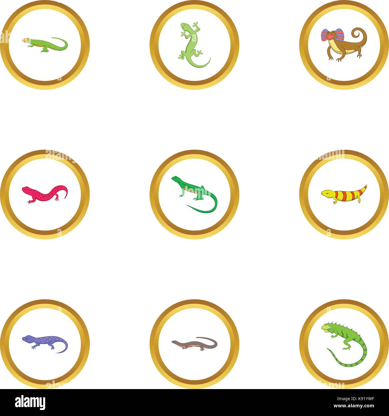 Small lizard icons set, cartoon style Stock Vector Image & Art - Alamy