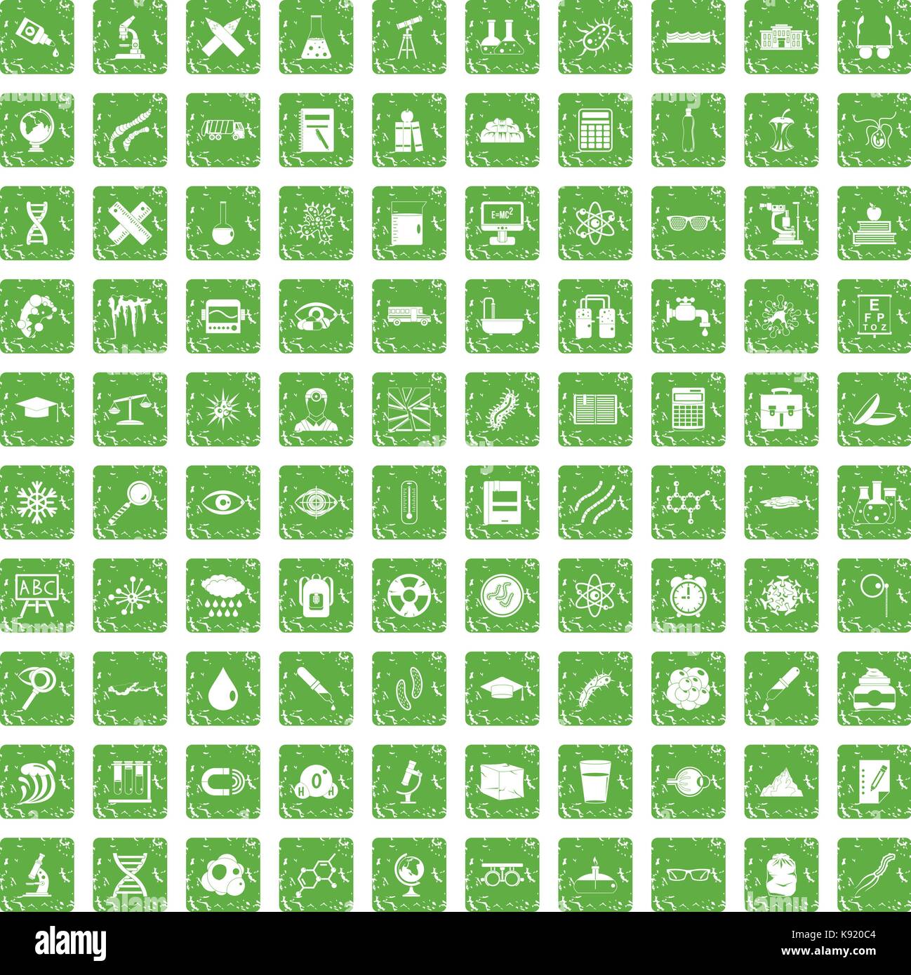 100 microscope icons set grunge green Stock Vector Image & Art - Alamy