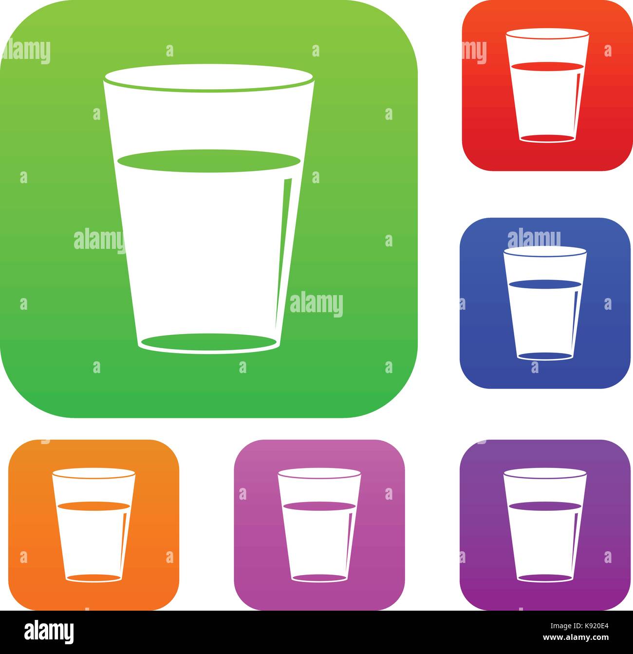 Glass water set color collection Stock Vector Image & Art - Alamy