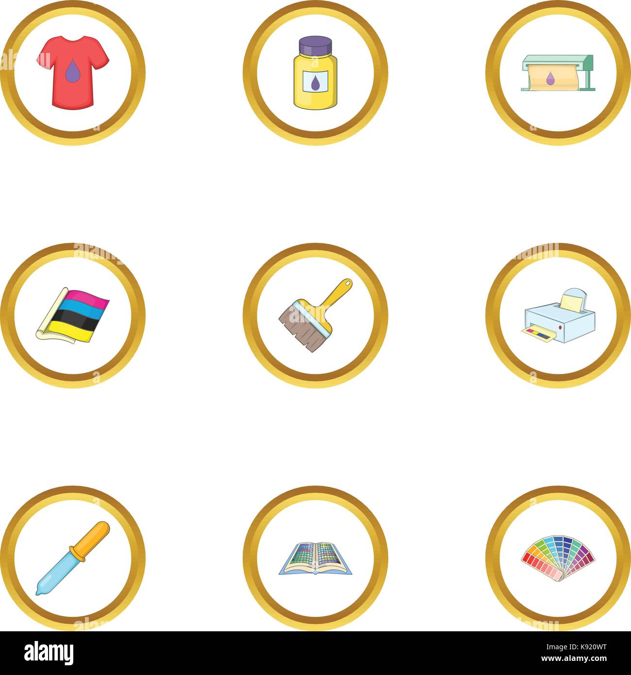 Printing service icons set, cartoon style Stock Vector Image & Art - Alamy