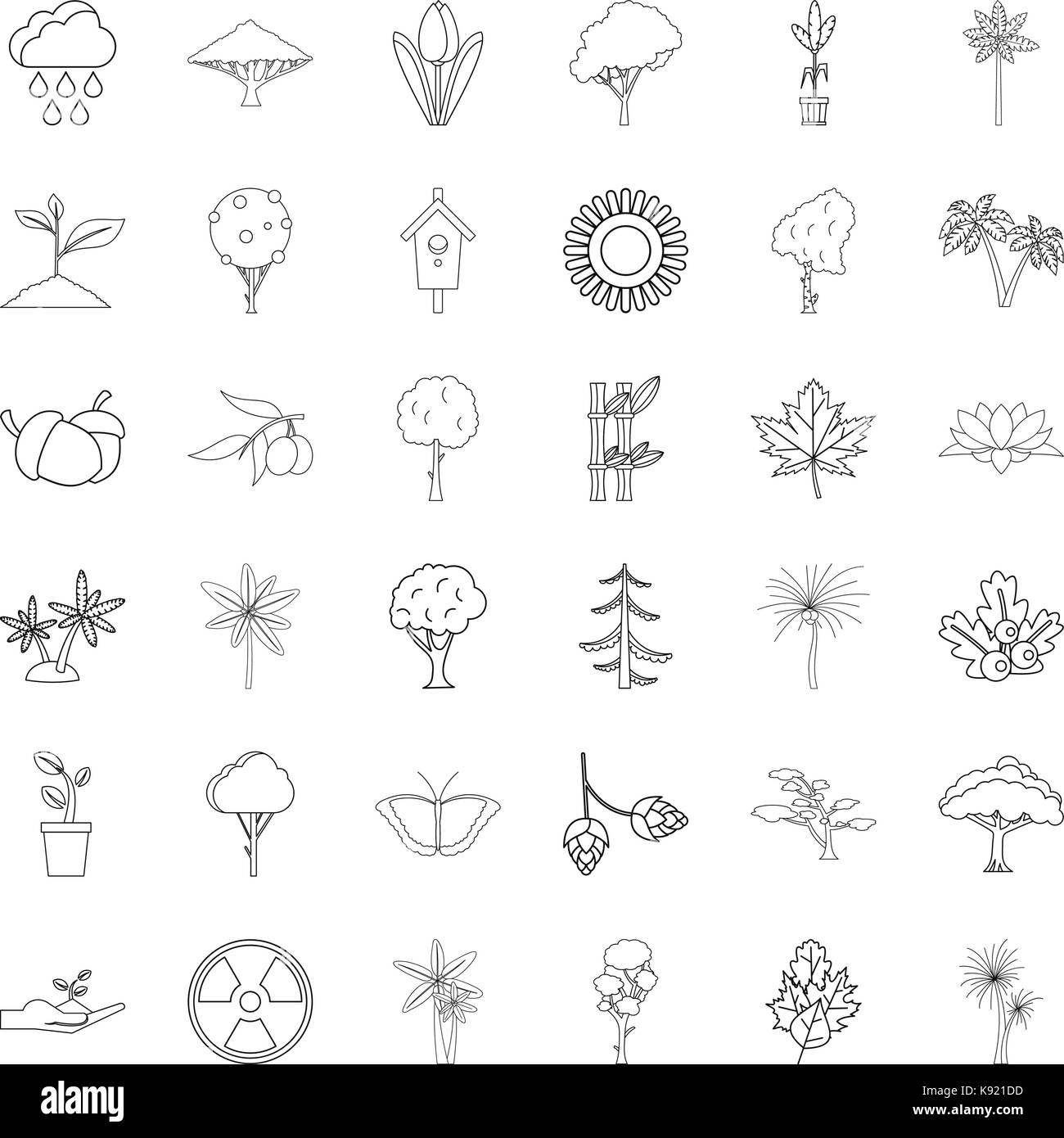 Wood icons set, outline style Stock Vector Image & Art - Alamy