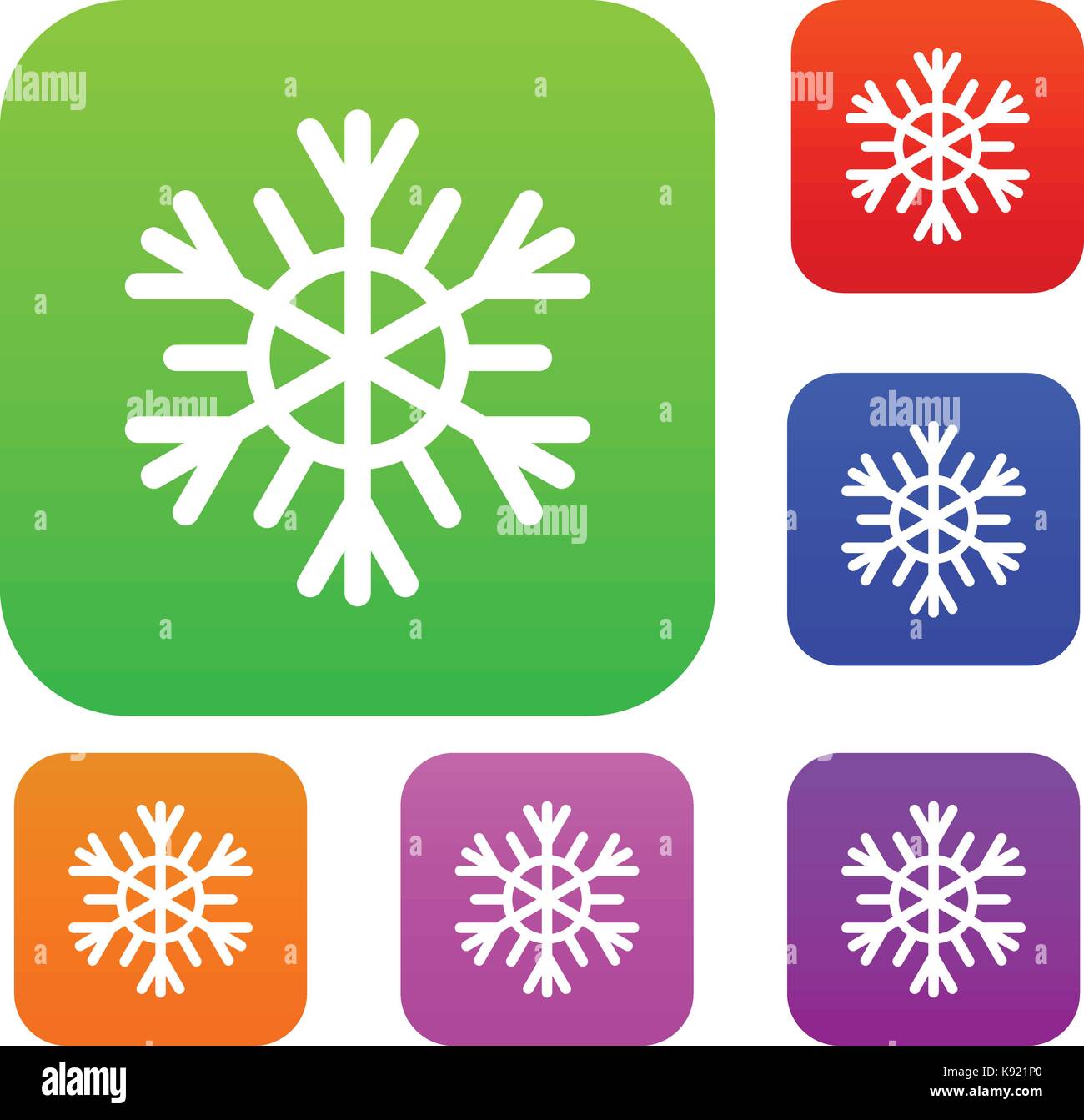 Snowflake set color collection Stock Vector Image & Art - Alamy