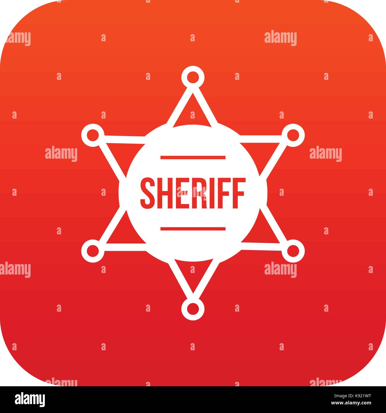 Sheriff badge icon digital red Stock Vector Image & Art - Alamy