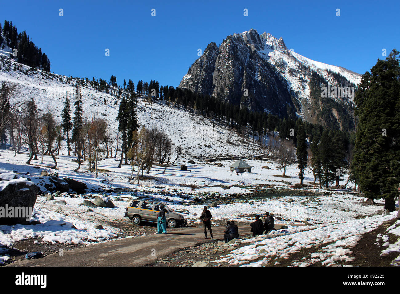 Winter snow mountain valley, Sonmarg in Kashmir, India Stock Photo - Alamy
