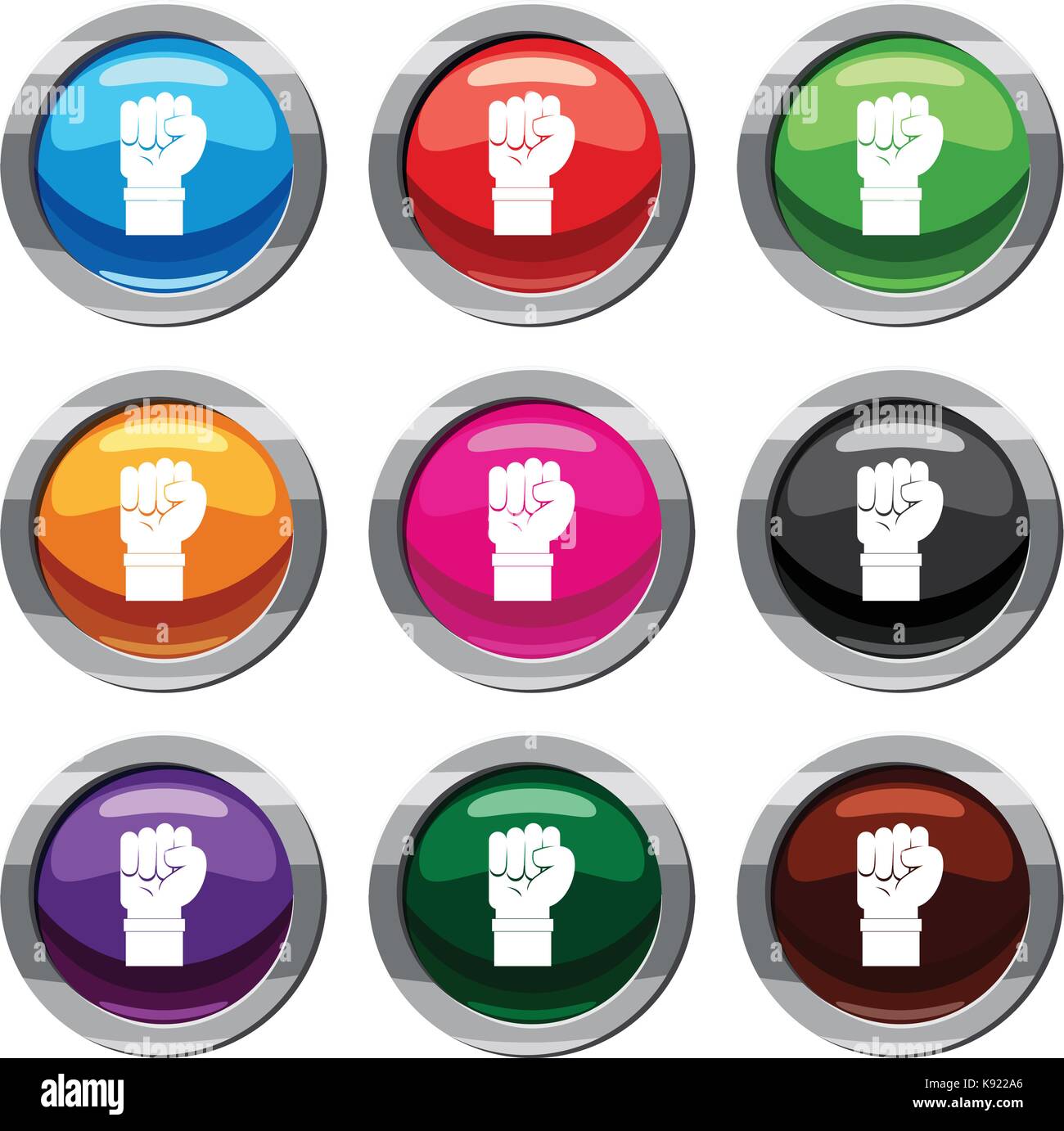 Fist set 9 collection Stock Vector Image & Art - Alamy